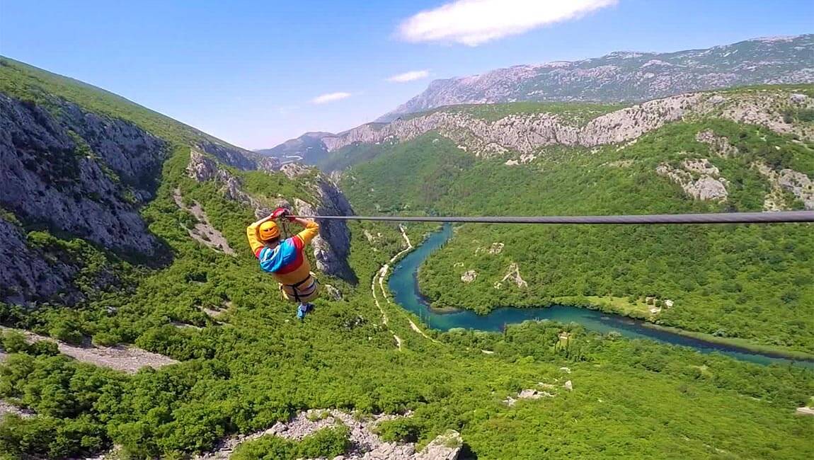 Zipline in Omis from Split